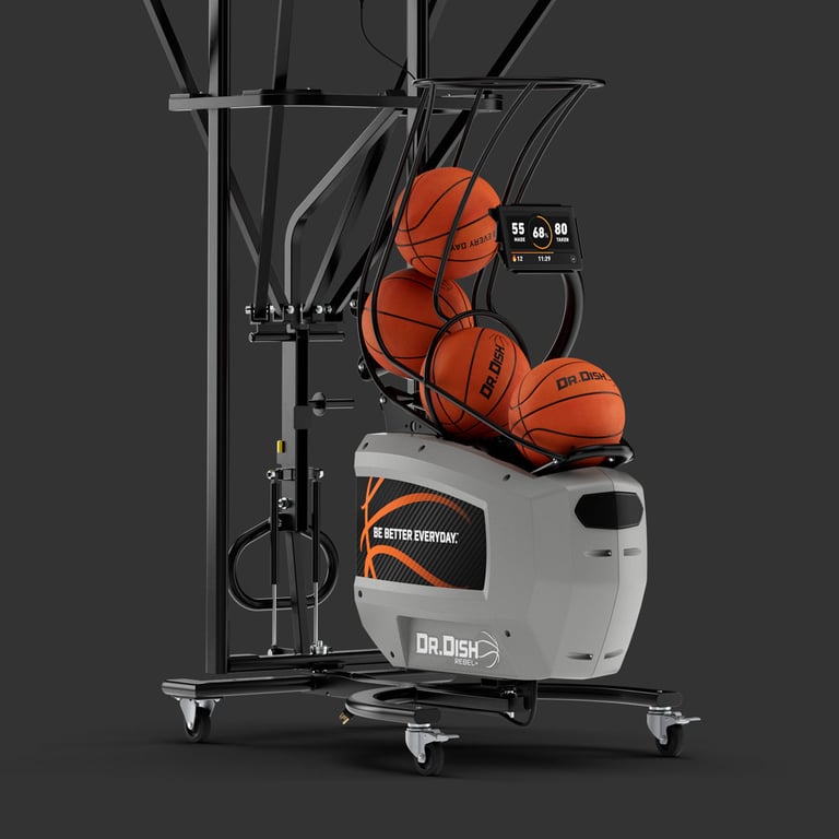 Dr. Dish Rebel+ Basketball Shooting Machine | Dr. Dish Basketball